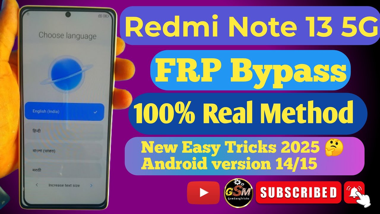 Redmi Note 13 5G Frp Bypass 2025 | Redmi Note 13 5g Frp bypass new Easy ...