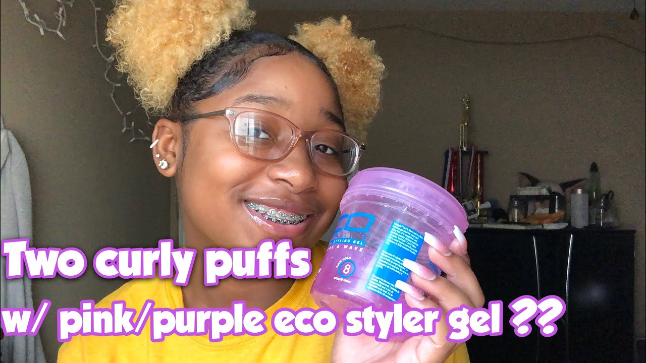 TWO PUFFS W/ PINK ECO STYLER GEL ?? - YouTube