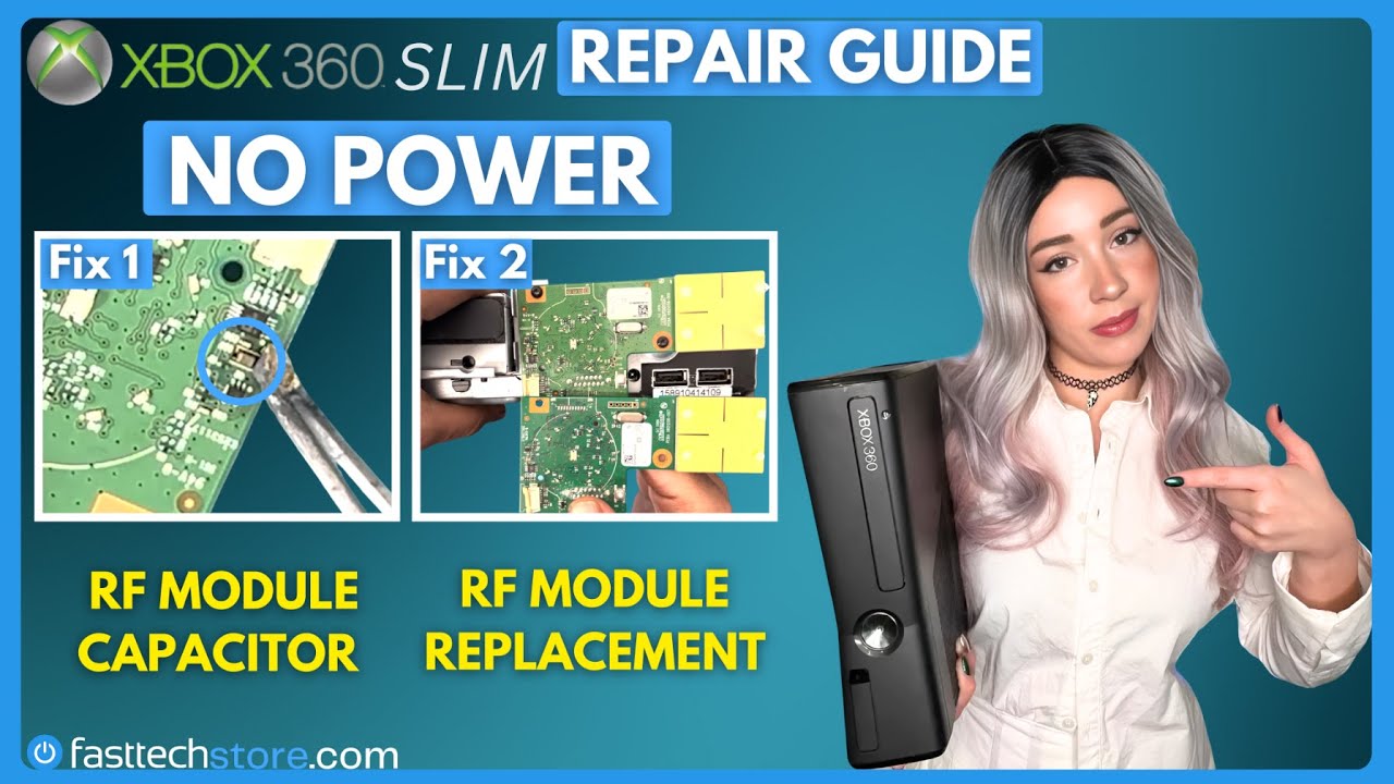 Xbox 360 Slim No Power Repair Guide (RF Board C57 Capacitor Fix) - YouTube