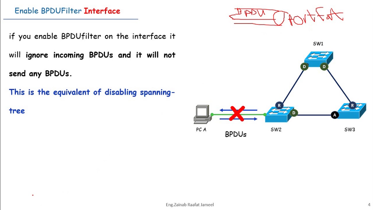 Switching / 5.12 Spanning Tree BPDUFilter Part 1 - YouTube