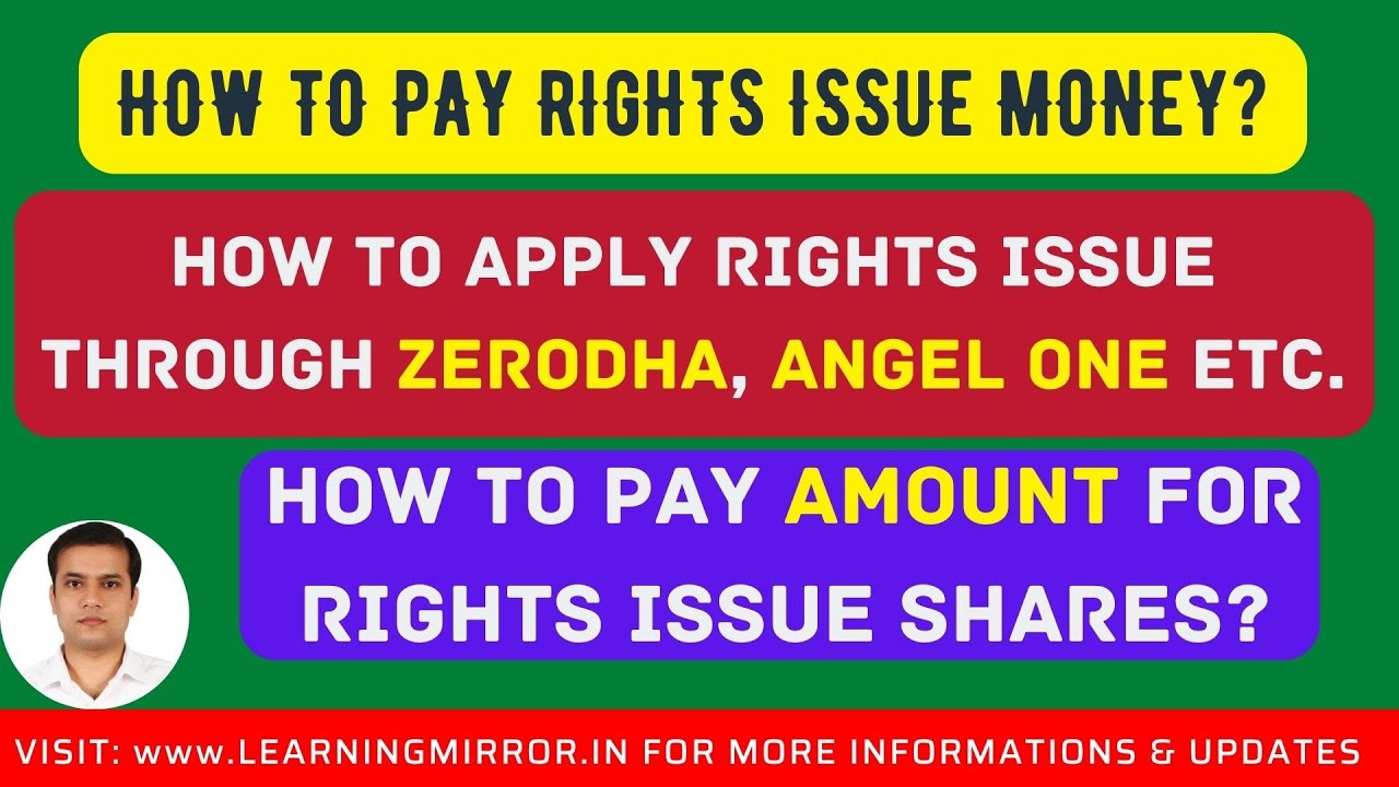How to pay Rights issue Money through Zerodha | How to pay Rights Issue ...