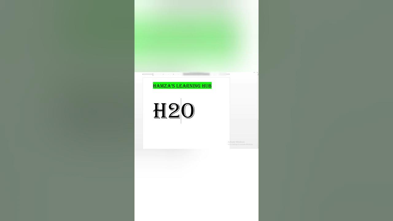 Ms Word Subscript Shortcut Msword Microsoftword Mswordcourse Shorts Youtube