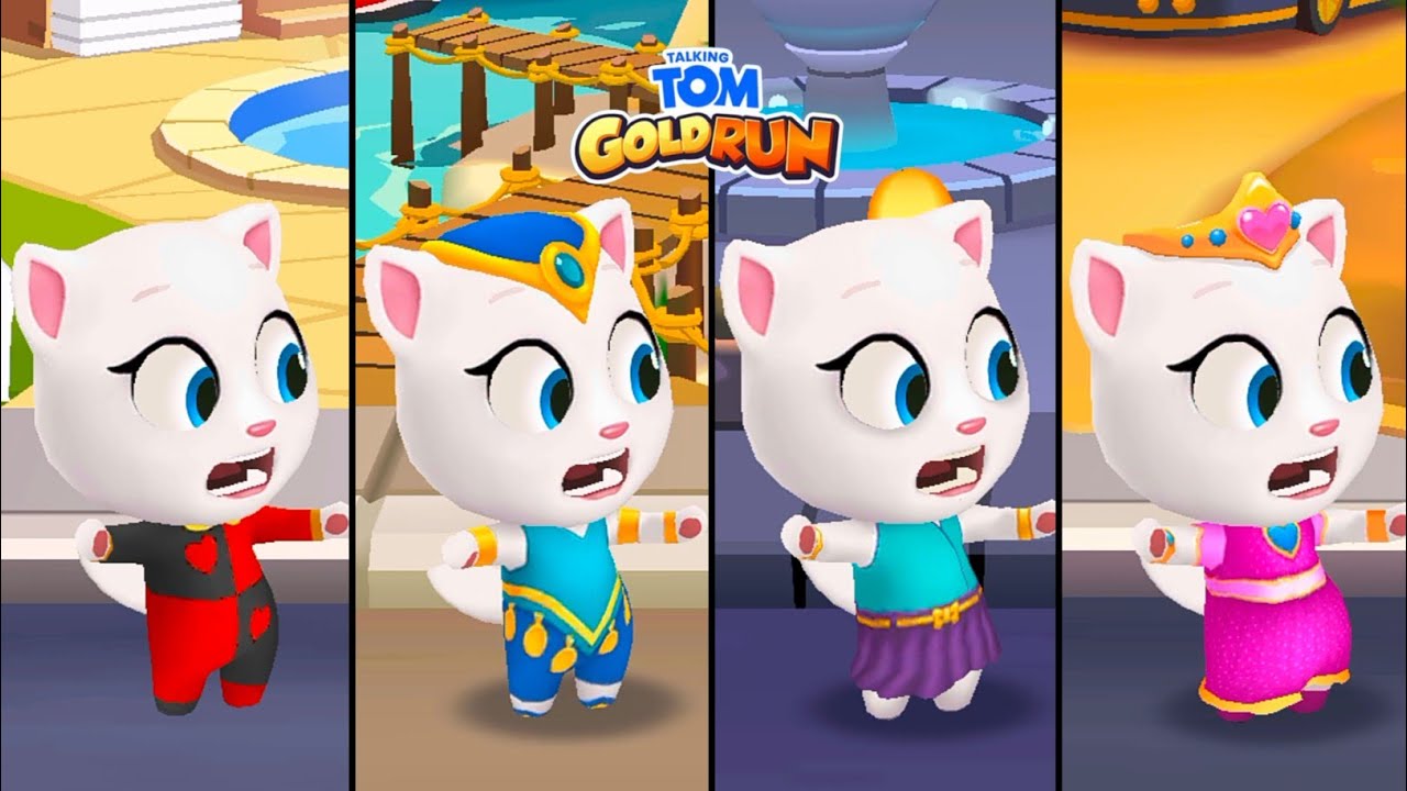 Talking Tom Gold Run Carnival Angela vs Genie Angela vs Neon Angela vs ...