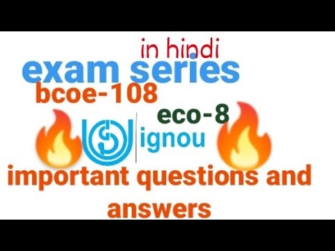 bcoe-108 important questions and answers eco-8🔥🔥 - YouTube