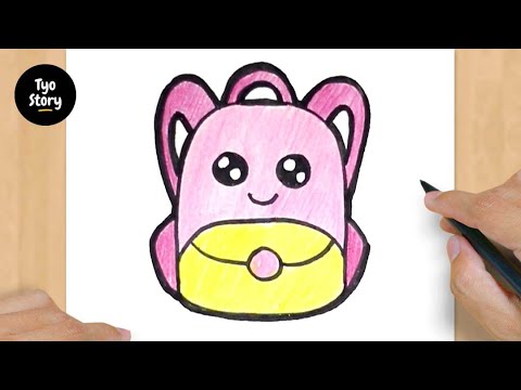 #319 How to Draw a Cute Backpack - Easy Drawing Tutorial - YouTube