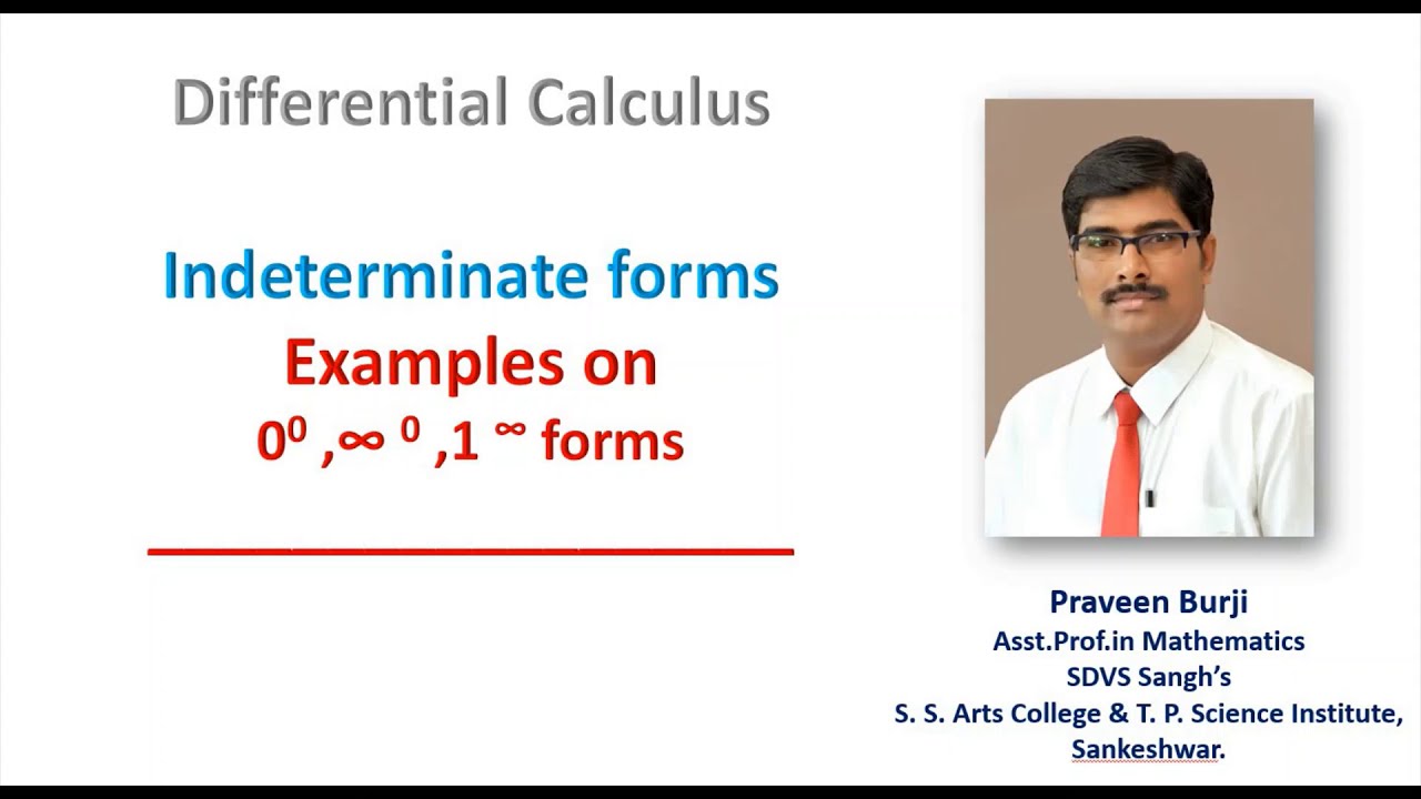 Indeterminate form of infinity to the power zero - YouTube