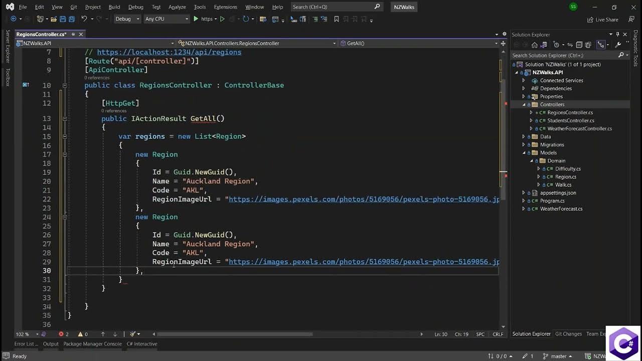 Create New Controller (Regions Controller) - CRUD in ASP.NET CORE Part ...