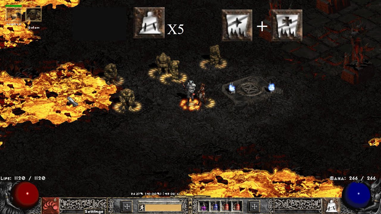 GOLEM NECROMANCER DIABLO 2 PROJECT VS ALL HELL ACT BOSS - YouTube