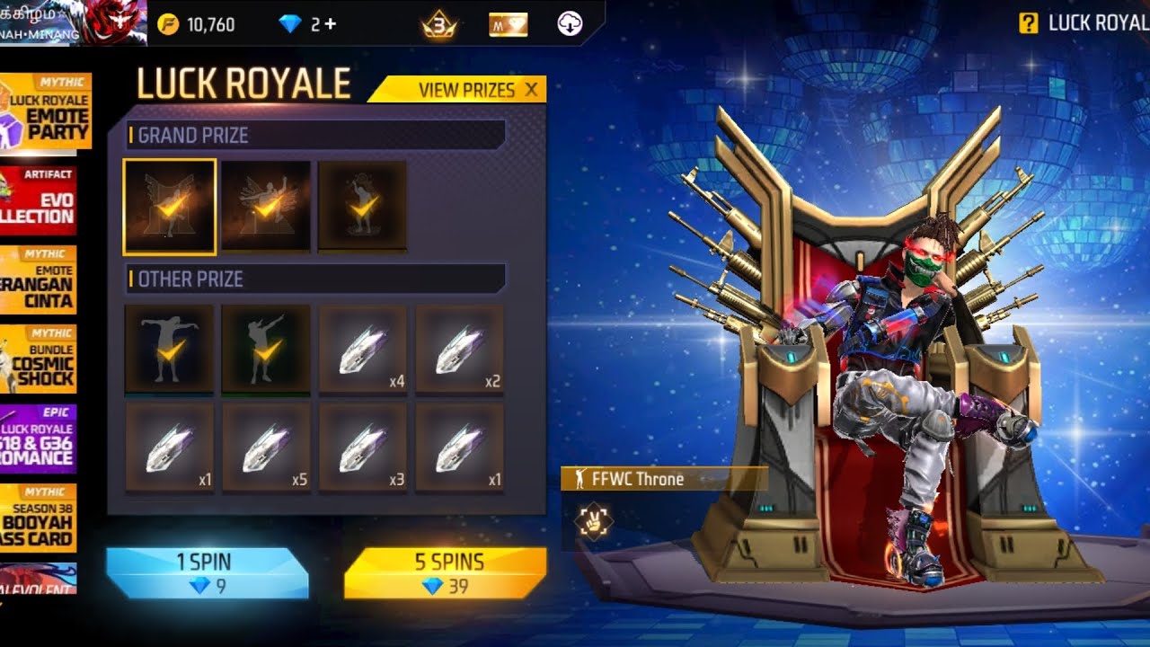 Throne emote spin in Indonesian server free fire - YouTube
