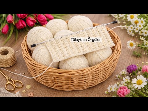 Tek Sıradan Oluşan Kolay İki Şiş Örgü Modeli 