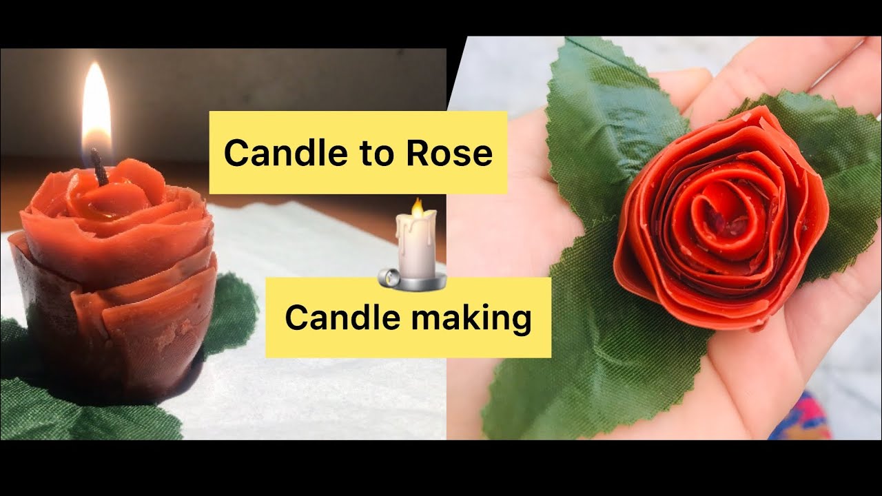 How to make Rose|Flower Candle|wax flower DIY Craft|Candle to Rose ...