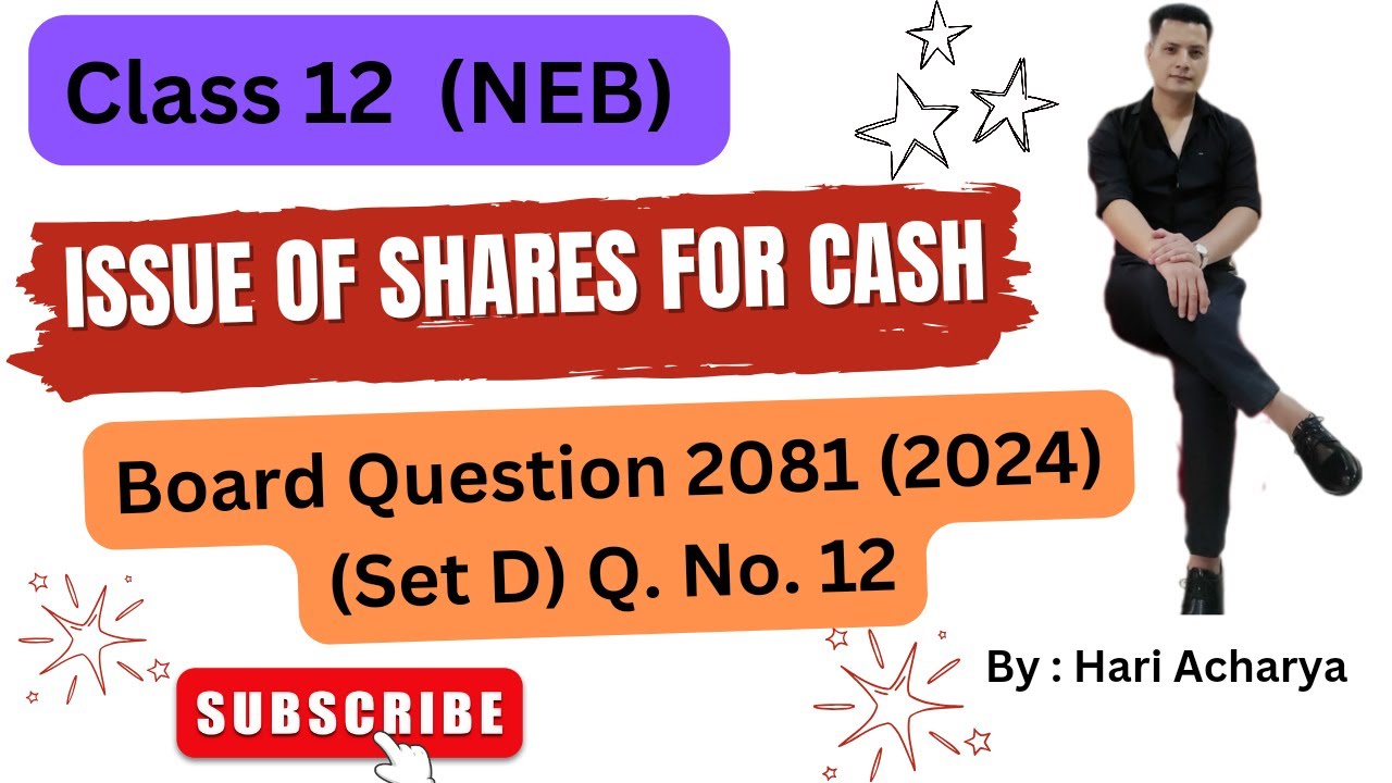 Issue of shares for cash in Nepali || Pro-rata Case||Class 12 ||Board ...