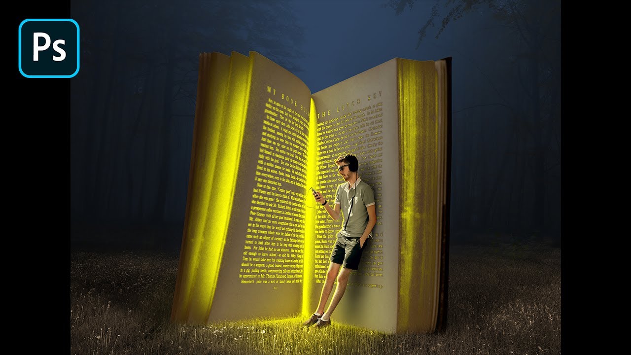 Create a Glowing Book Manipulation Effects - Photoshop - YouTube