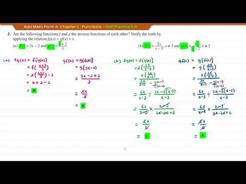 Add Math Form 4 - Chapter 1 : Functions - Self Practice 1.9 - YouTube