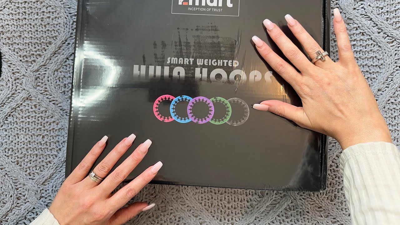 ASMR Cardboard tracing & tapping (viral weighted hula hoop unboxing ...