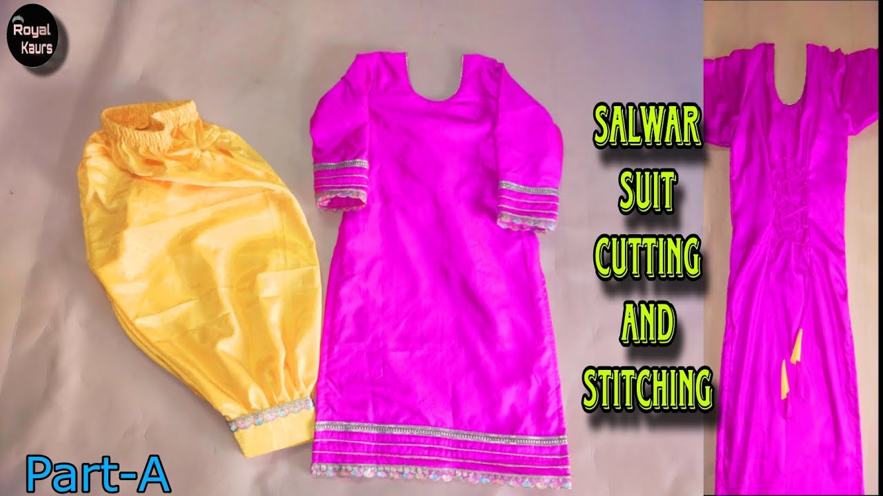 Salwar Suit Cutting And Stitching/Afgani Salwar/punjabi Suit/Sewing ...