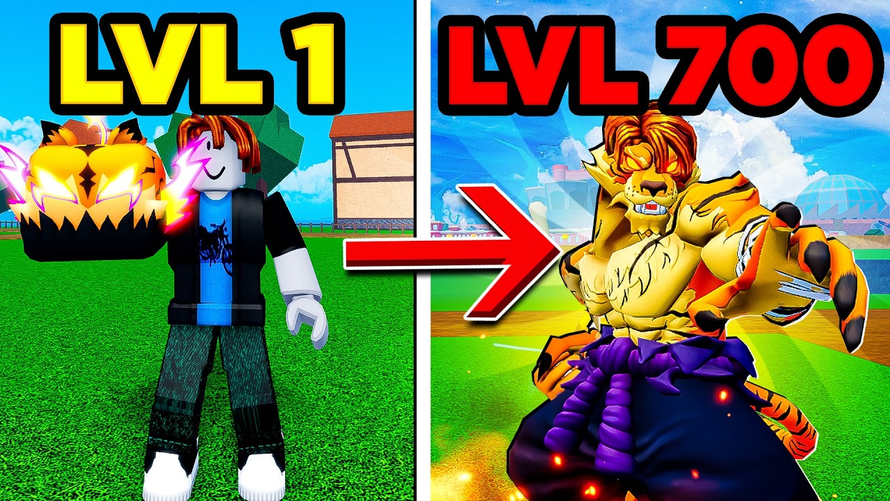 LEVEL 1 - 700 WITH THE NEW TIGER FRUIT IN BLOX FRUITS UPDATE!! - YouTube