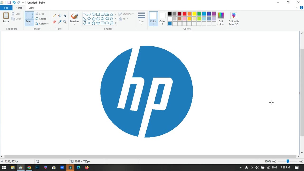How to draw HP Logo on Computer using Ms Paint | HP Logo Drawing. - YouTube