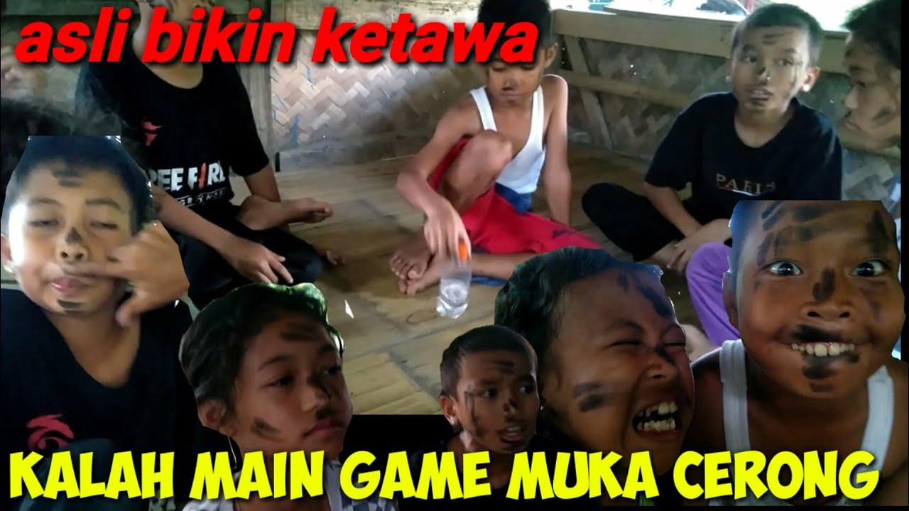 Permainan lempar botol plastik Yang kalah di coret pake arang sampe ...
