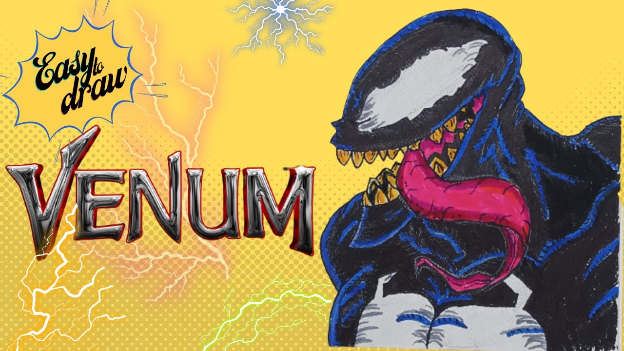 Easy To Draw Venom (Side) | Step By Step | Marvel |Anti _hero - YouTube