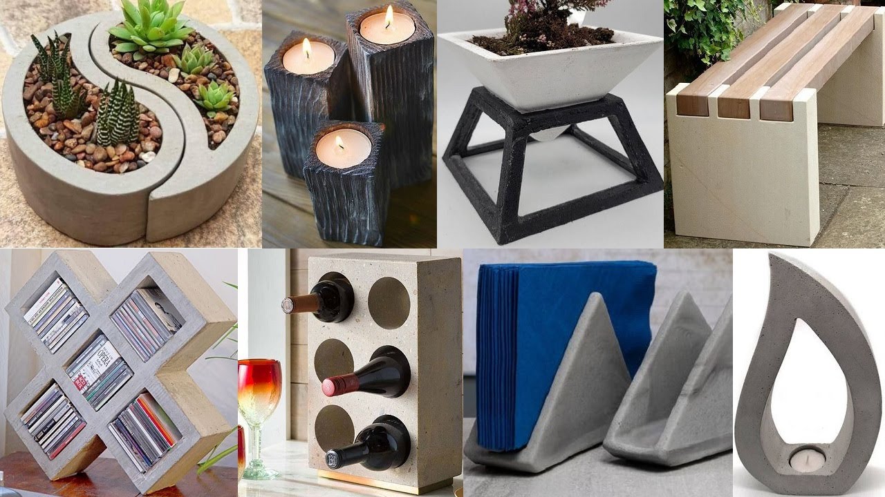 Small concrete projects and cement décor ideas - YouTube