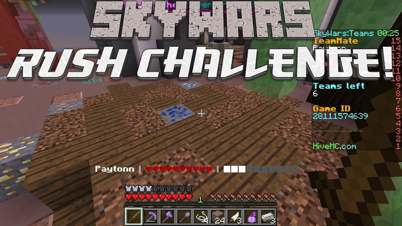 MINECRAFT | SkyWars | Rush Challenge! - YouTube