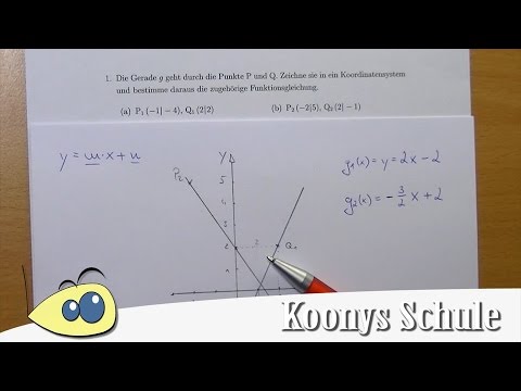 Gerade durch 2 Punkte, einzeichnen und Funktionsgleichung bestimmen ...