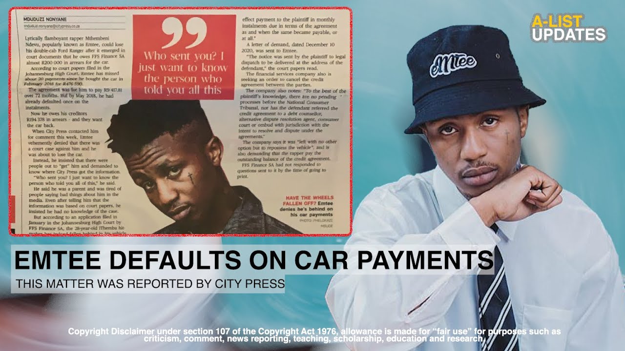 Emtee Could Lose The Car That He Bought For His Father Because He ...
