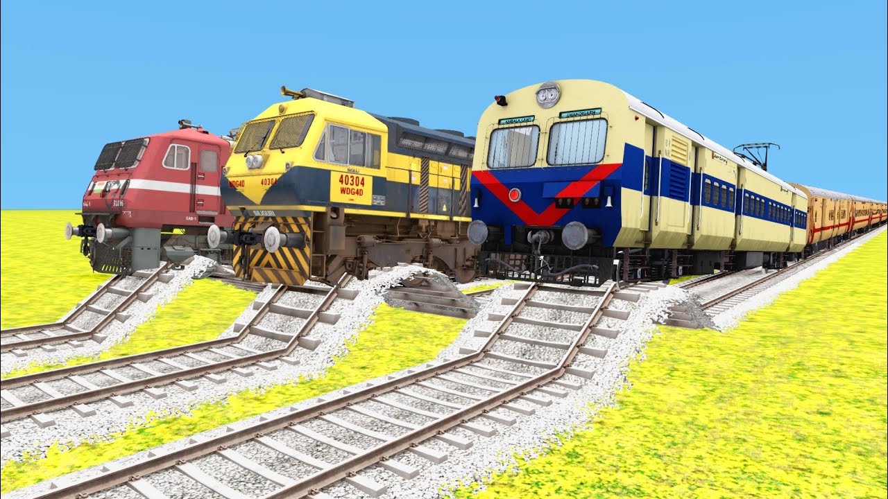 3 BIG TRAIN ACCIDENT AT HIGHEST SPEED BUMPS🔺Risky Railroad Tracks ...