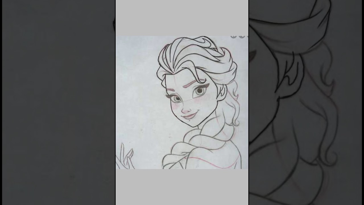 Elsa drawing easy (from let it go) - YouTube