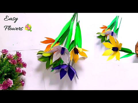 Paper Flower Making | Flower Making Step By Step | Easy Flower Craft ...