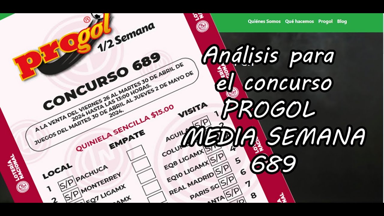 Progol Media Semana 689 - Análisis completo - YouTube