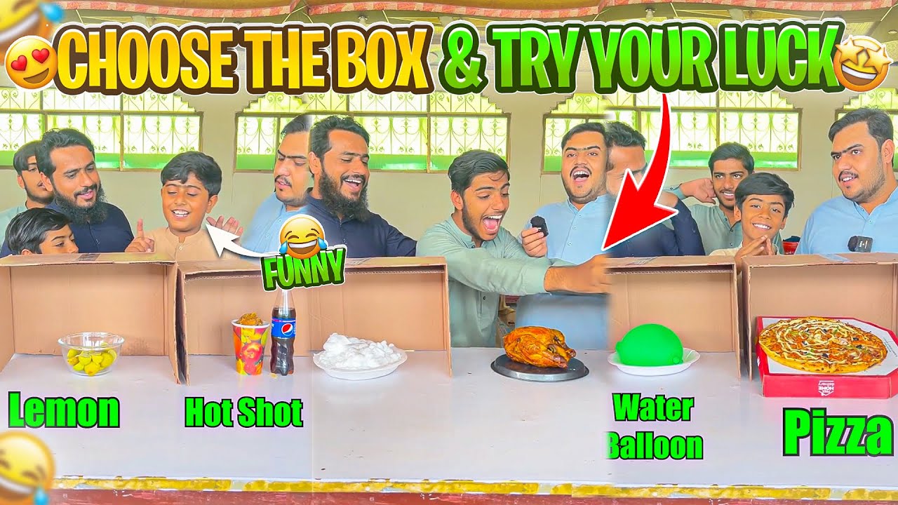 Choose the right one box funny family game challenge - YouTube