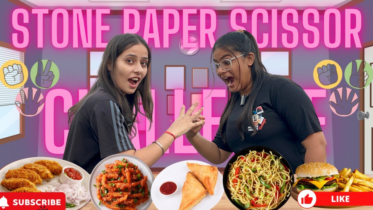 Stone Paper Scissor Food Eating Challenge🔥/ Kurkure Momos,Chilli Patato ...