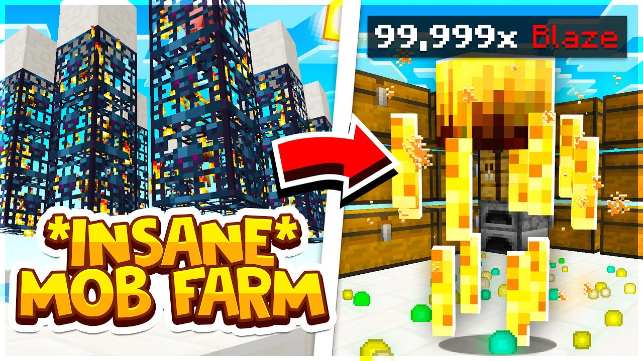 *INSANE* MOB FARM MAKES MILLIONS OF XP! | Minecraft Skyblock | AkumaMC ...