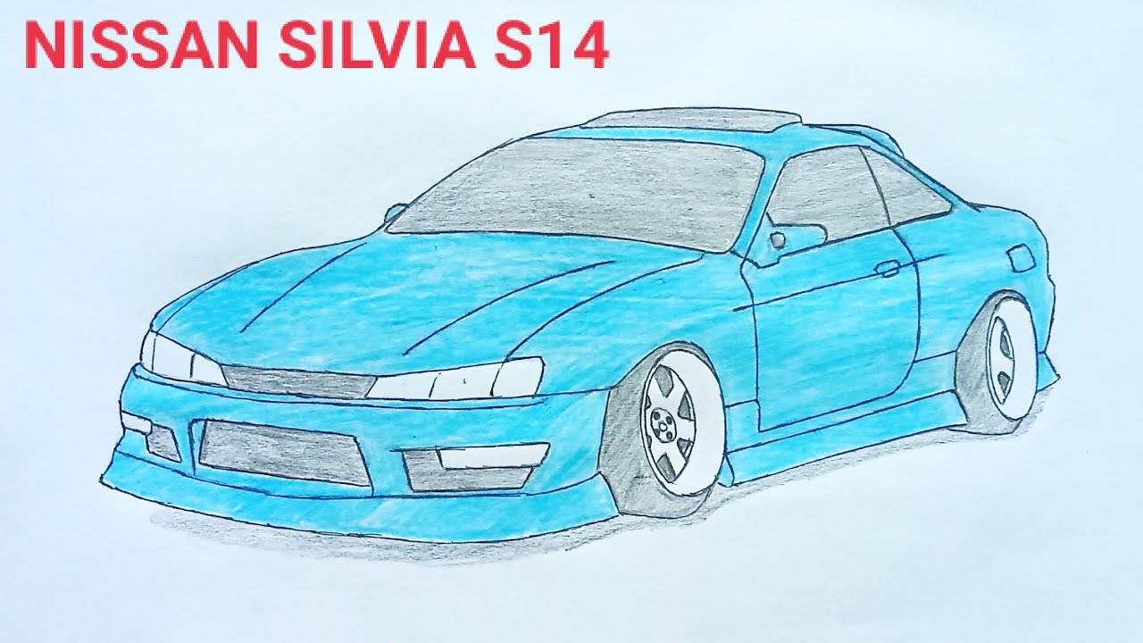 Cara Menggambar Mobil NISSAN SILVIA S14-How to Draw A NISSAN SILVIA S14 ...