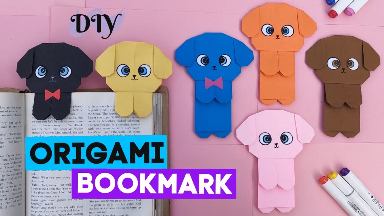 ORIGAMI PAPER DOG BOOKMARK/How to Make an Easy Paper Dog Bookmark/DIY ...