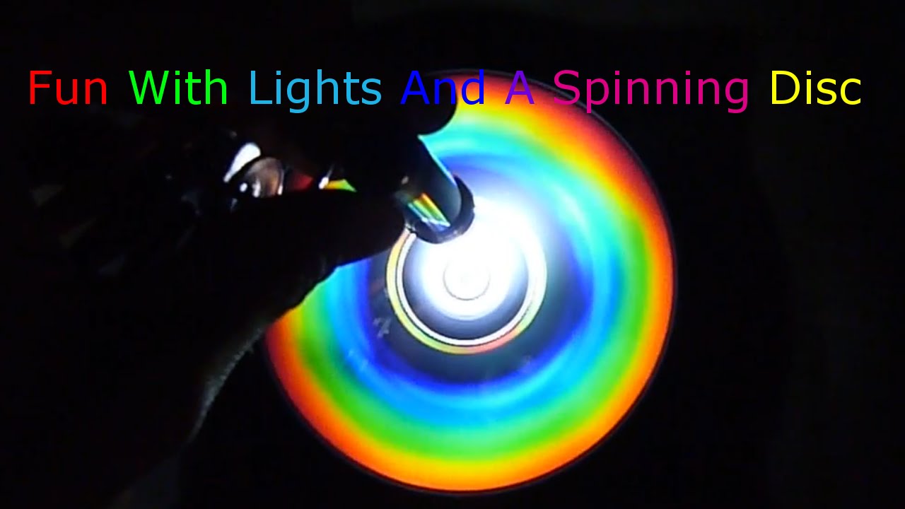 Fun with lights and a spinning disc - YouTube
