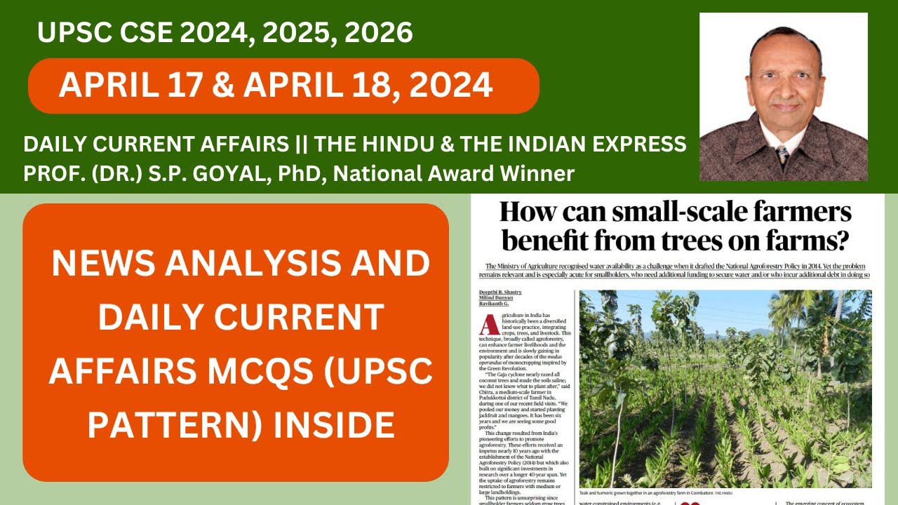 Daily Current Affairs Practice Questions on UPSC Pattern | April 17 ...