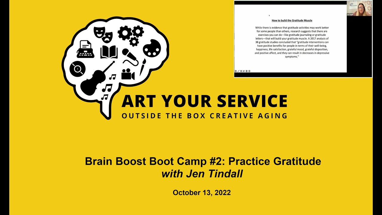 Brain Boost Boot Camp #2: Practice Gratitude with Jen Tindall - October 13, 2022 - YouTube