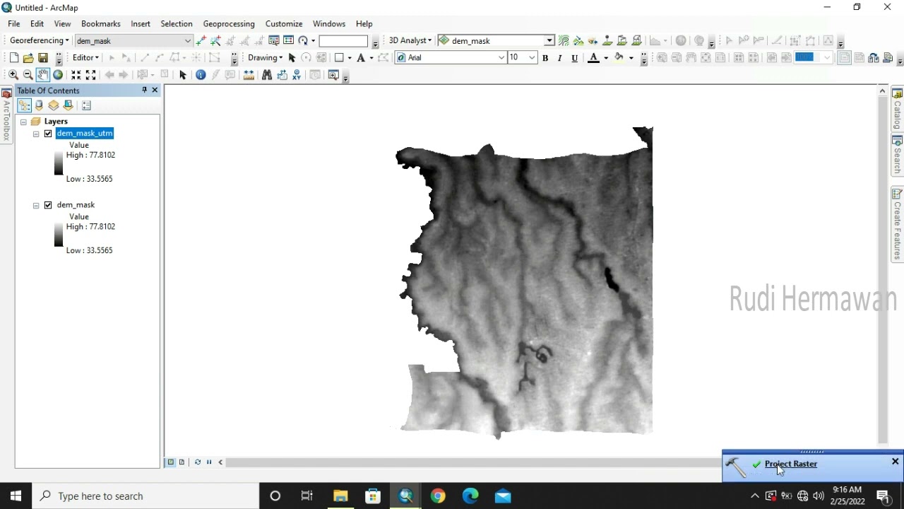 MERUBAH PROYEKSI KOORDINAT RASTER DI ARCGIS - YouTube