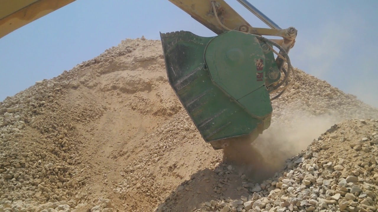 Earth Work - Material Crushing by Excavator (Oman) - YouTube
