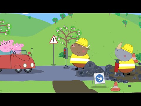 Peppa Pig Goes to Parents' House! Meet the New Road Mr Bull | Cartoons ...