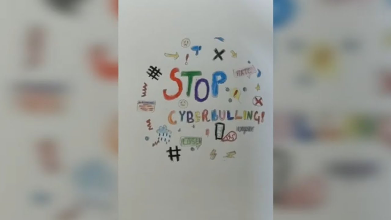 poster or drawing on cyber bullying/step by step - YouTube