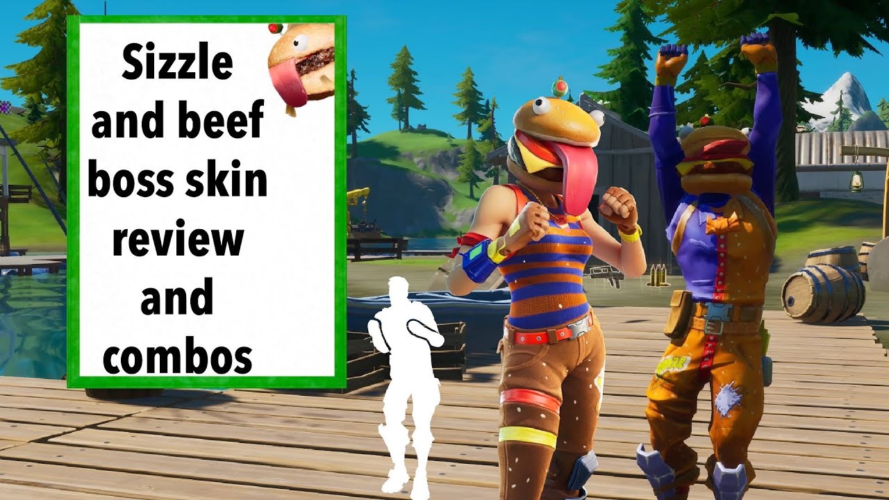 Beef boss and sizzle skin review and Best combos - Fortnite. - YouTube