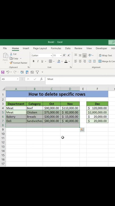 Specific rows delete in Excel #excelshorts #excel #exceltips #exceltech #exceltipsandtricks ...
