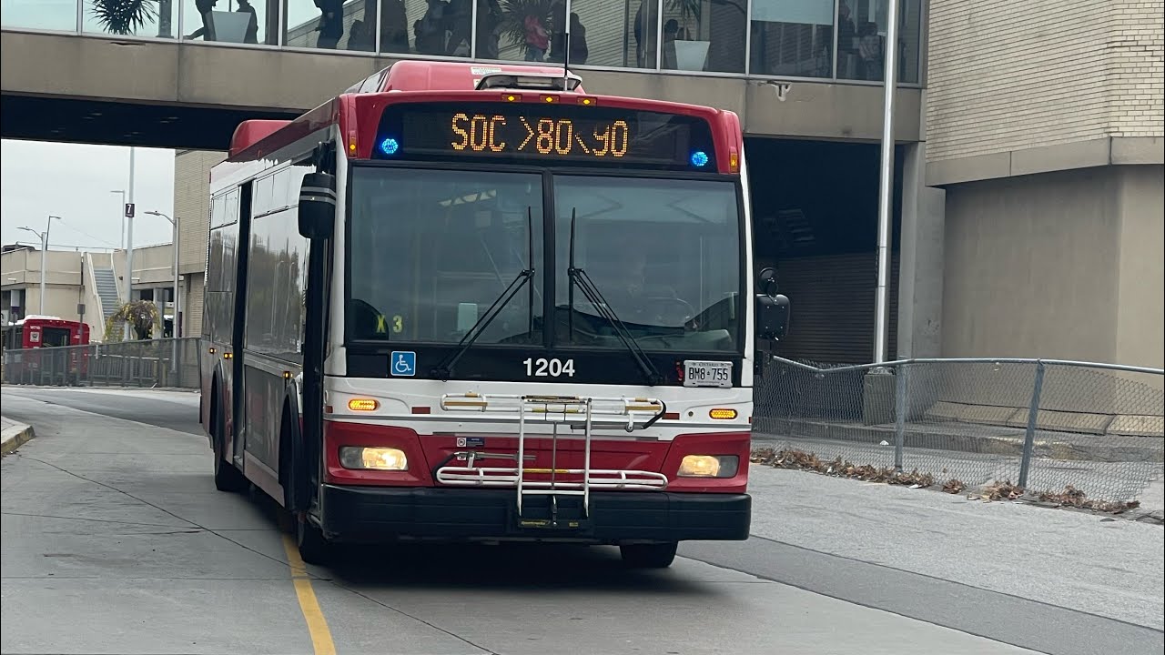 TTC Bus Ride Orion NG Hev 1257 38B Highland Creek from STC to Markham ...