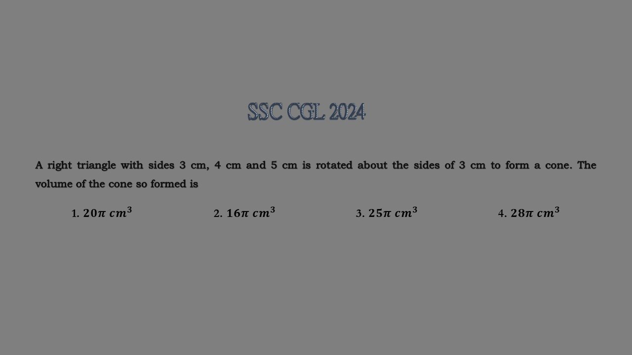 What is the Volume of THIS Cone Formed from a Rotated Right Triangle ...