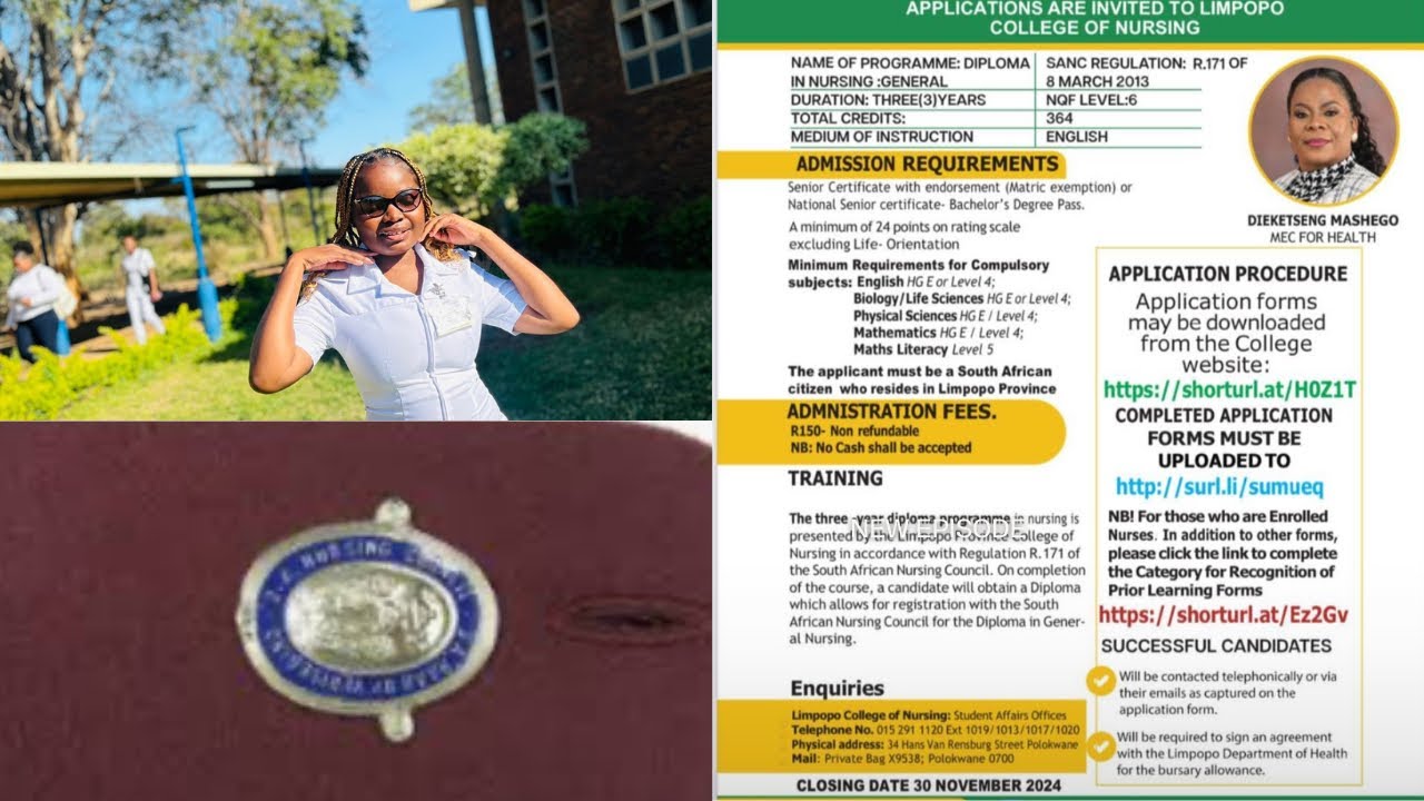 LIMPOPO NURSING COLLEGE 2025 APPLICATIONS || LETS APPLY CLOSING DATE 30 NOVEMBER - YouTube