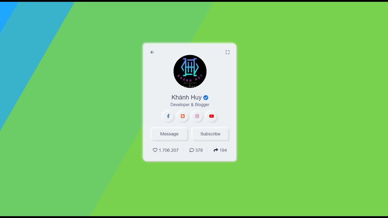 Share Template Vcard V2 | Template Blogspot | Khánh Huy - YouTube